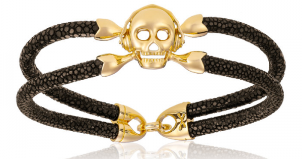 Double Bone Single Skull Bracelet