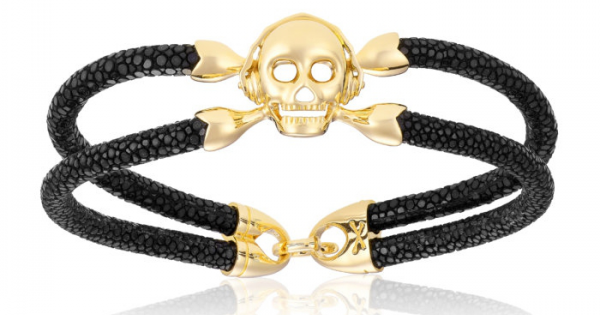 Double Bone Single Skull Bracelet